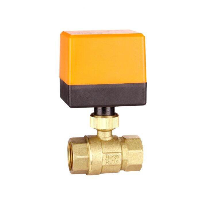 DN15/20/25 Electric Motorized Thread Ball Valve Brass AC 220V 2-Way 3-Wire 2-control 1.6Mpa with ...