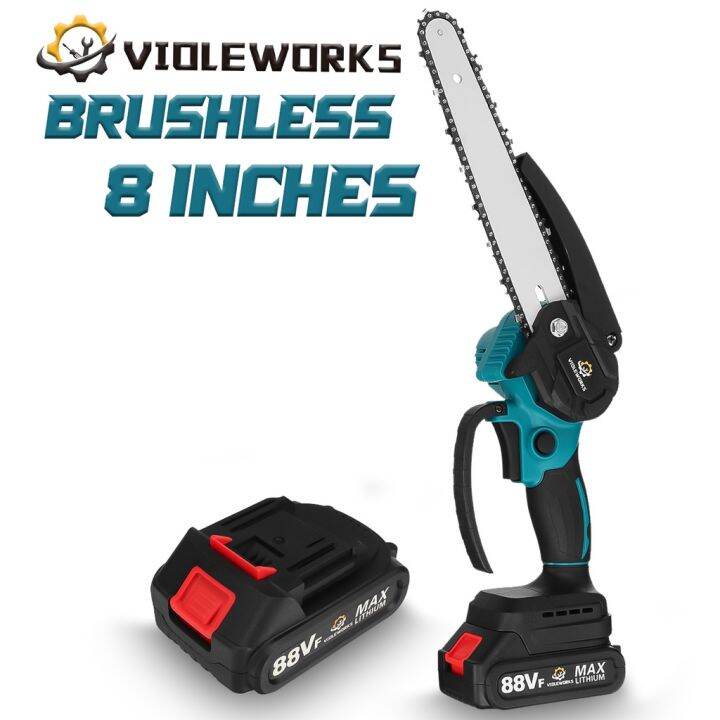 810000 mAh 8 Inches Brushless Electric Chainsaw + Rechargeable Mini ...