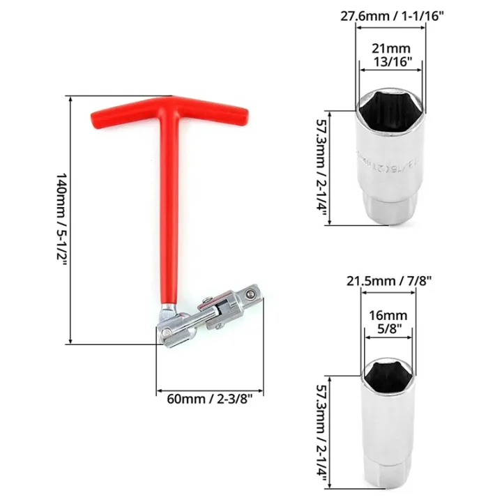 Spark Plug Socket Wrench 16/21mm High Strength Magnetic T-wrench ...