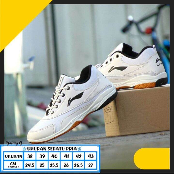Sepatu Lining Sport Zoom Running Men Premium Putih Hitam Sekolah Kerja ...