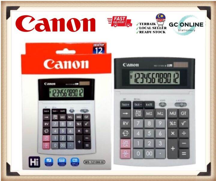Canon Calculator WS-1210 HI III 12 Digits/Tax Calculation/Adjustable Display | Lazada