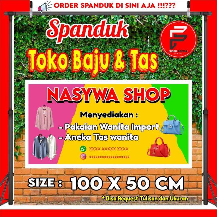 Spanduk Toko baju dan Tas / Banner Toko Pakaian / Spanduk Toko Baju ...