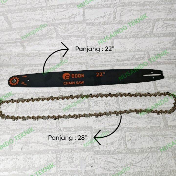 GUIDE BAR CHAINSAW RANTAI DAN PLAT BAR PAKET GUIDE BAR CHAINSAW 22" bar plat dan RANTAI CHAINSAW ...