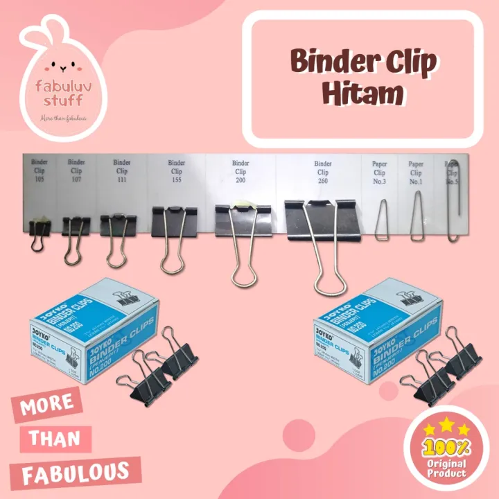 ATK ~ ( PER PAK ) Binder Clip / Penjepit Hitam / Penjepit kertas ...