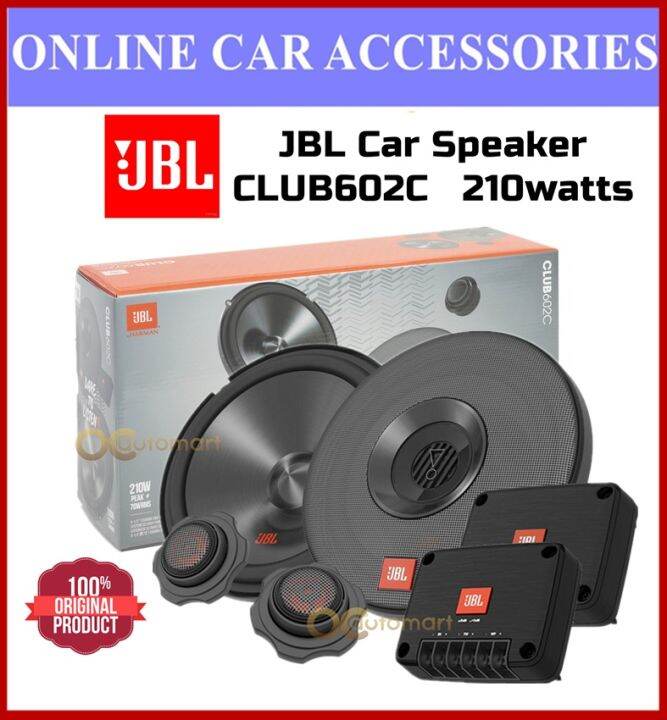 JBL Club 602C 2way Component 6.5 inch Speaker Car Spk With Tweeter Crossover Spiker Kereta JBL ...