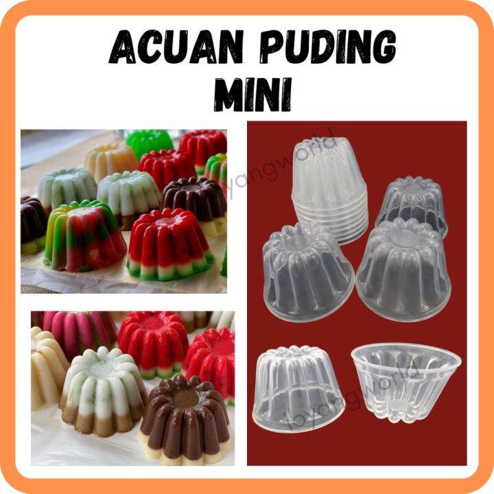 Acuan Puding Jelly Bunga Mini Mould Plastik Kecil Viral Pudding Cup ...