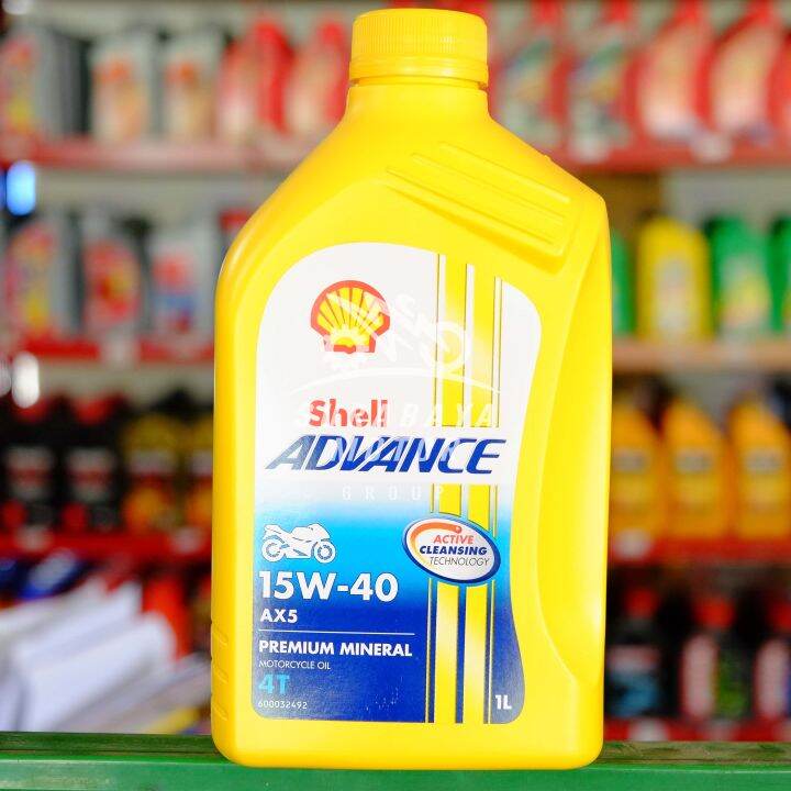 Oli SHELL AX5 1L Motor Advance AX5 4T Sae 15W-40 1000ML 1 Liter Sport ...
