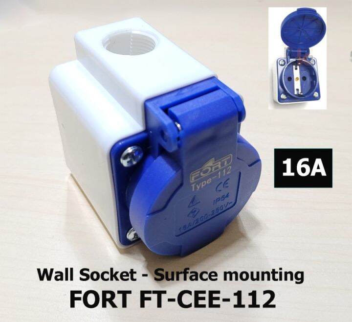 WALL SOCKET FORT FT-CEE-112 2P 16A SURFACE MOUNTING stop kontak ...