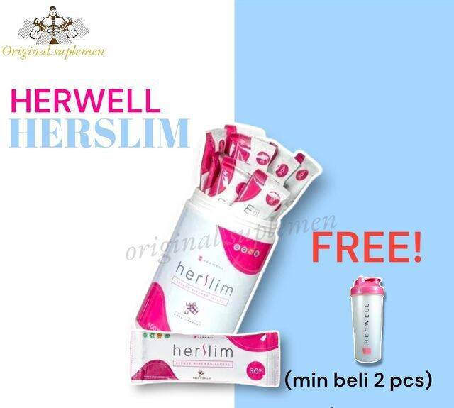 HERWELL HERSLIM - susu kolostrum suplemen immune 1 Box isi 20 sachet ...