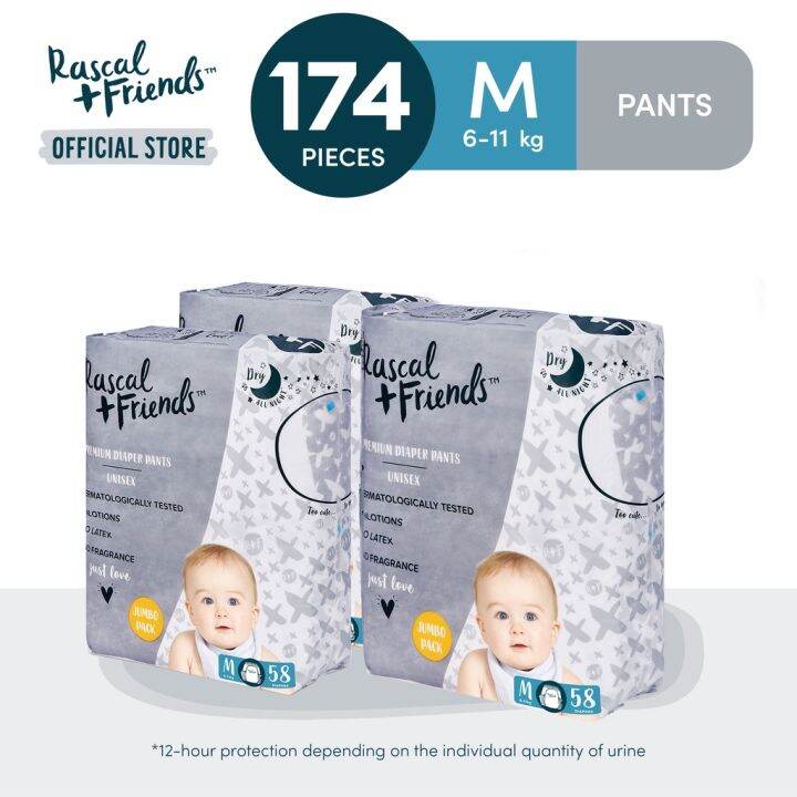Rascal + Friends Medium Diaper Pants Jumbo Pack Case 174 Pads | Lazada PH