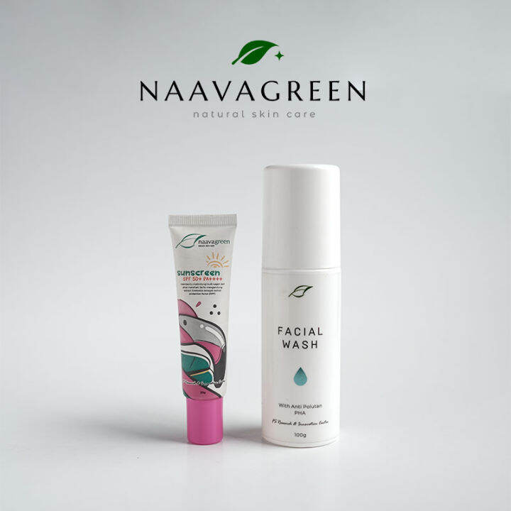 PAKET NAAVAGREEN FACIAL WASH DAN SUNSCREEN | Lazada Indonesia
