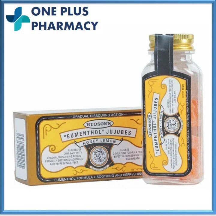 Hudson's Eumenthol Jujubes Bottle [Honey Lemon] (50g) | Lazada