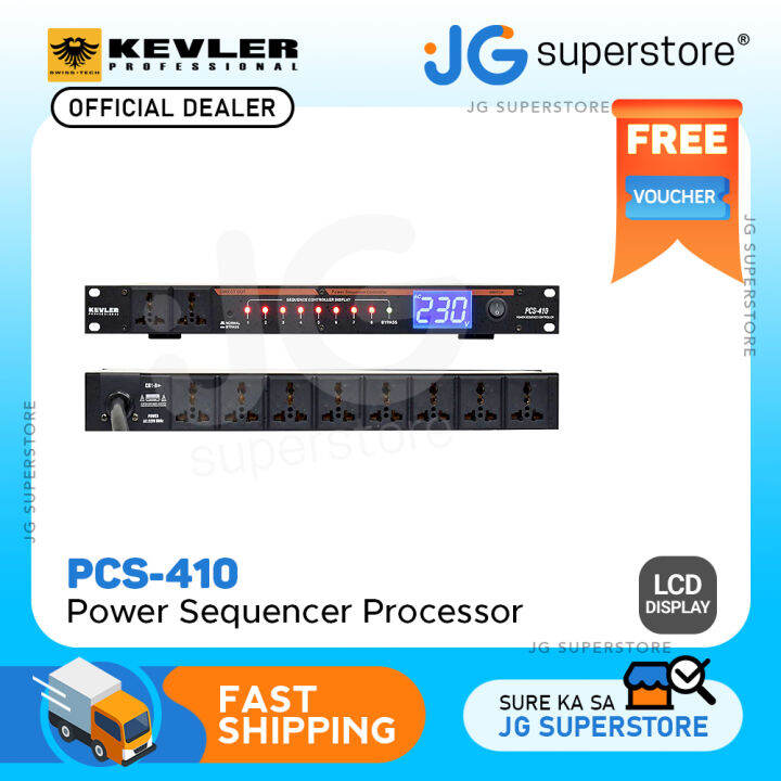 KEVLER PCS-410 10-Outlet Socket Power Sequencer Processor with Line ...