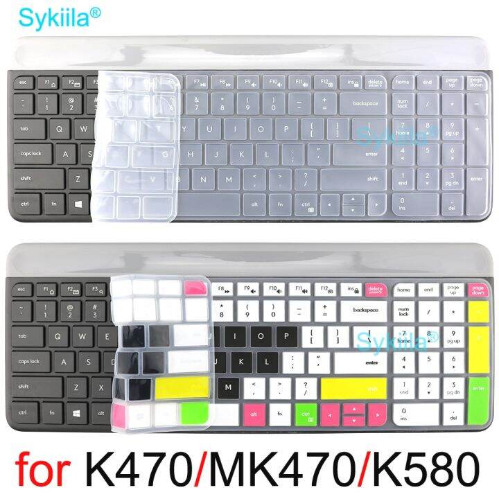 [ร้อน] MK470แป้นพิมพ์ปกคลุมสำหรับ Logitech MK470 K470 K580สายชุดซิลิโคนป้องกันผิวกรณีฟิล์มภาษา ...