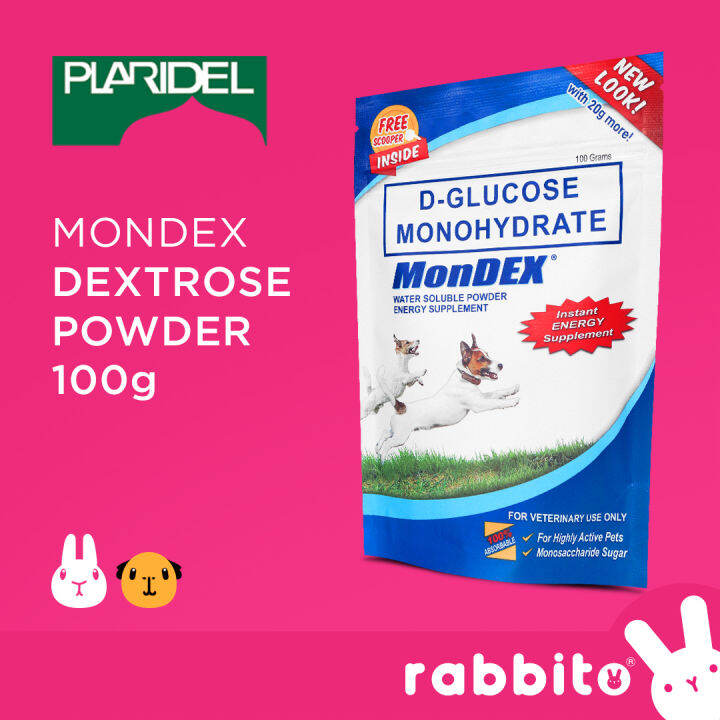 MonDEX Dextrose Powder for Pets 100g POUCH for rabbits, guinea pigs and ...