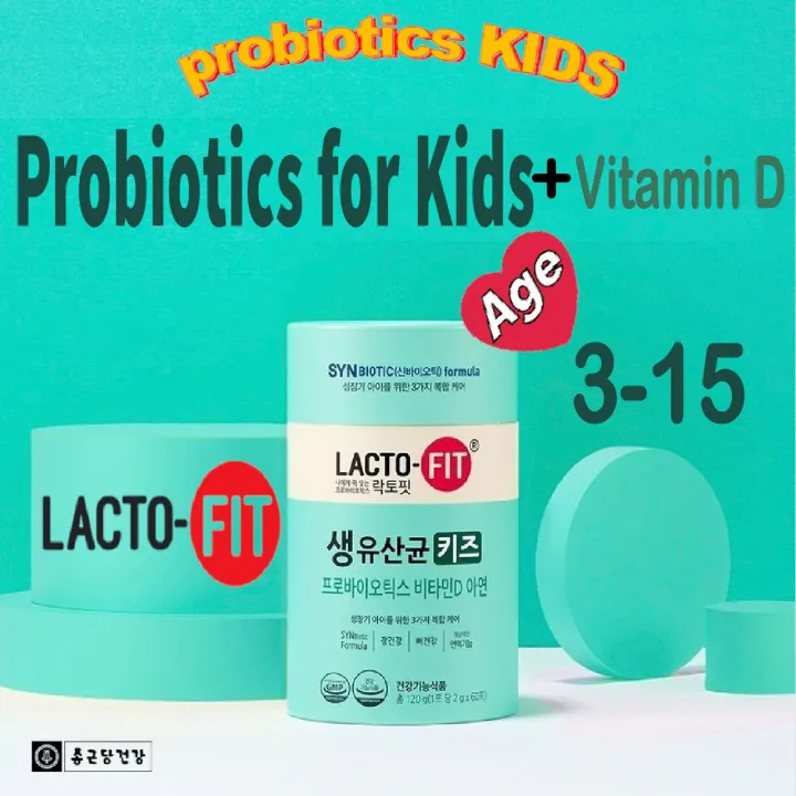 LACTO-FIT Probiotics for Kids + Vitamin D (3-15 Years Old)/Healthy Gut ...