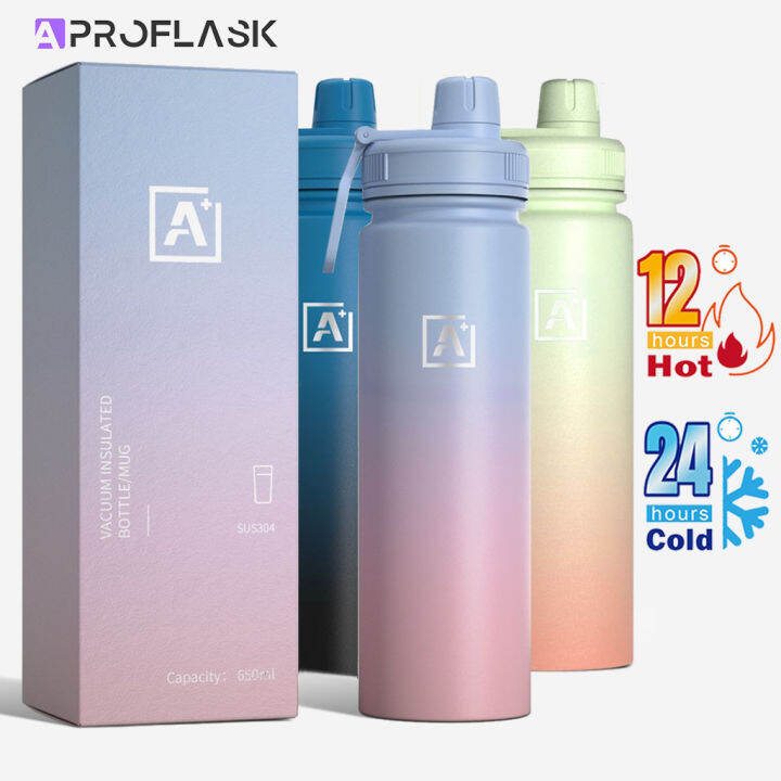 AproFlask 22oz Gradual Wide Mouth with Spout Lid Tumbler Vacuum Insulated Drinking Water Bottle ...