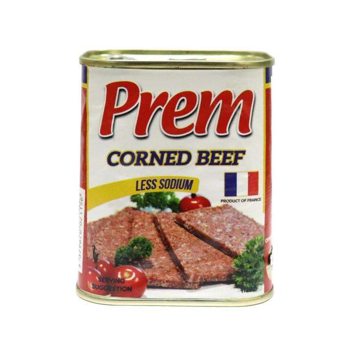 PREM CORNED BEEF Original/LESS SODIOUM PRODUCT OF FRANCE 340g | Lazada PH