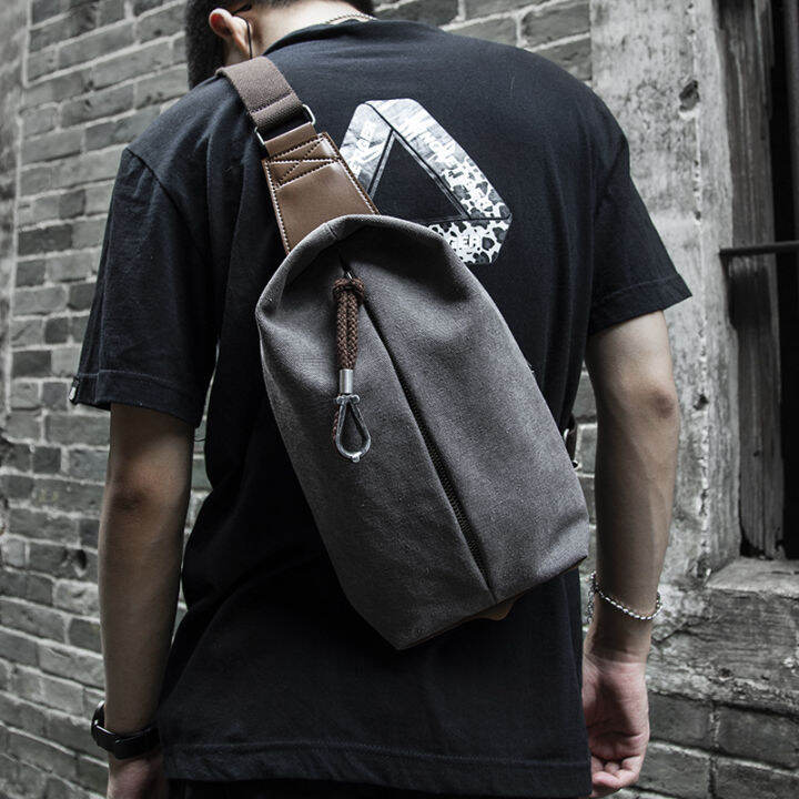 กระเป๋าสะพายข้างป้องกันการโจรกรรม Canves กระเป๋าสะพายไหล่มัลติฟังก์ชั่ ...