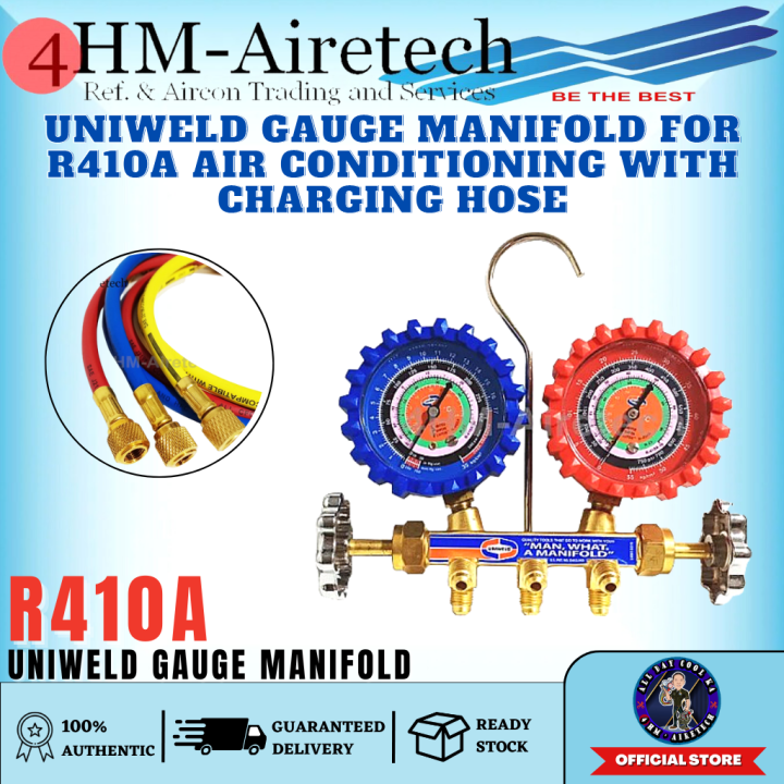 Gauge Manifold UNIWELD FOURHM for 410A Air Conditioning with Charging Hose | Lazada PH