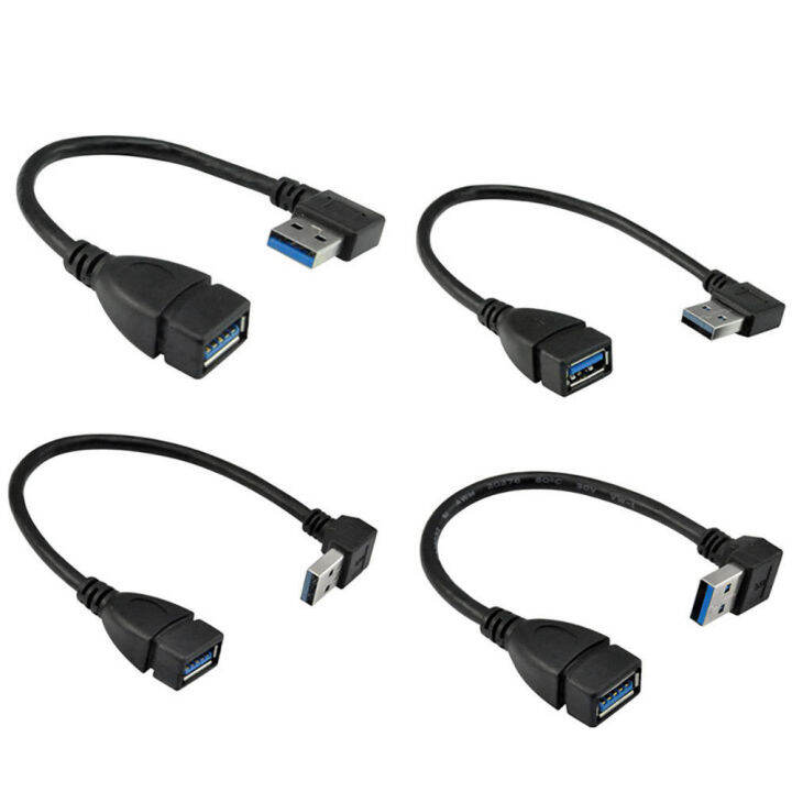 Usb 3.0 Angle 90 Degree Extension Cable Male To Female Adapter Cord ...