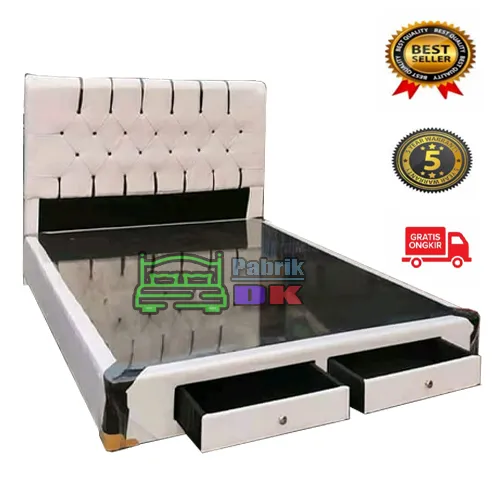 Dipan divan Laci sandaran full rangka tempat tidur untuk kasur 120x200 ...