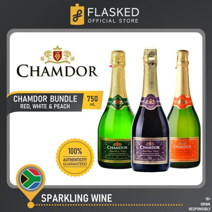 Chamdor Sparkling Wine (Red, White, Peach) 3x750mL | Lazada PH