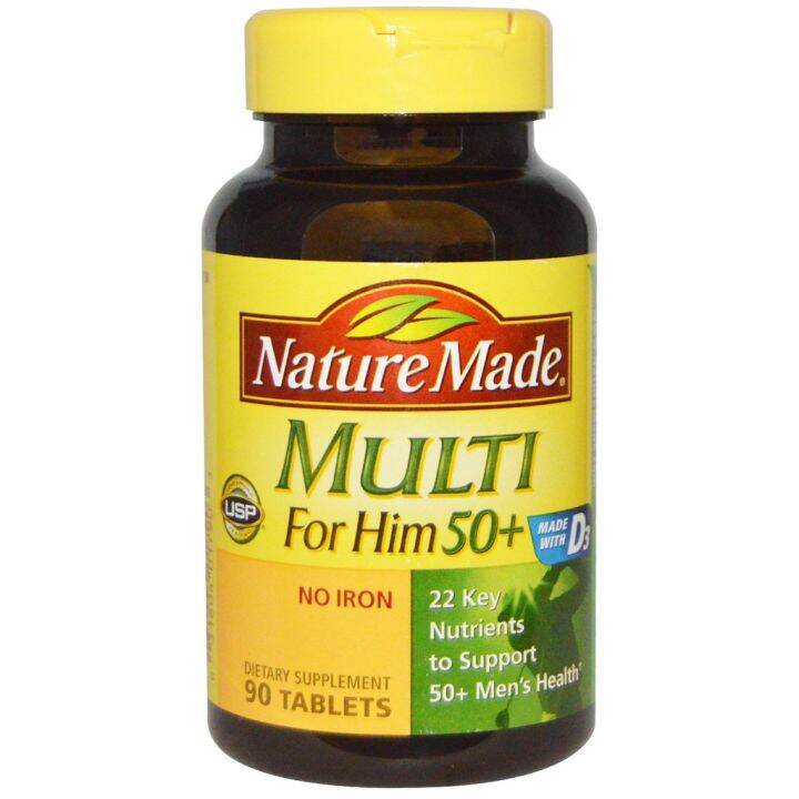 Nature Made, Multi For Him 50+, No Iron, 90 Tablets | Lazada PH