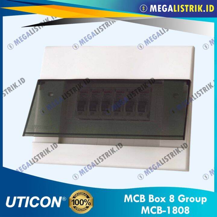 UTICON BOX MCB 8 GROUP INBOW / KOTAK PANEL FUSE ISI 4 MODUL / GRUP TANAM MCB-1808 / MCB1808 ...