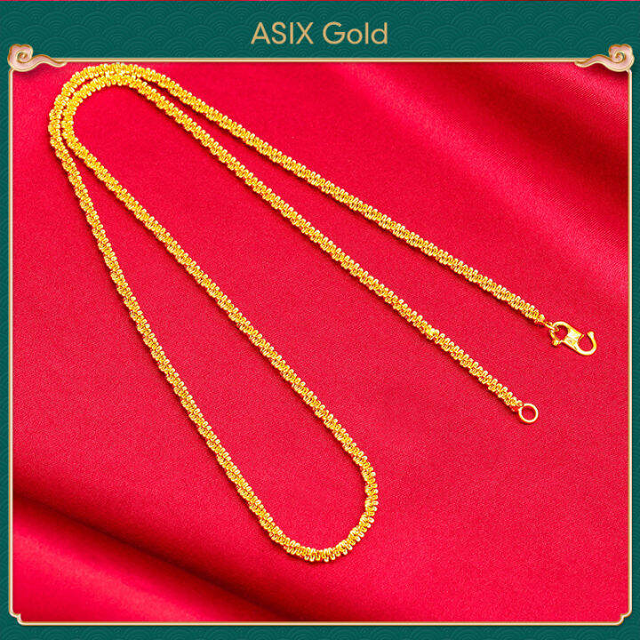 ASIX GOLD Original 916 Korean Gold Ladies Gold Necklace 45cm | Lazada