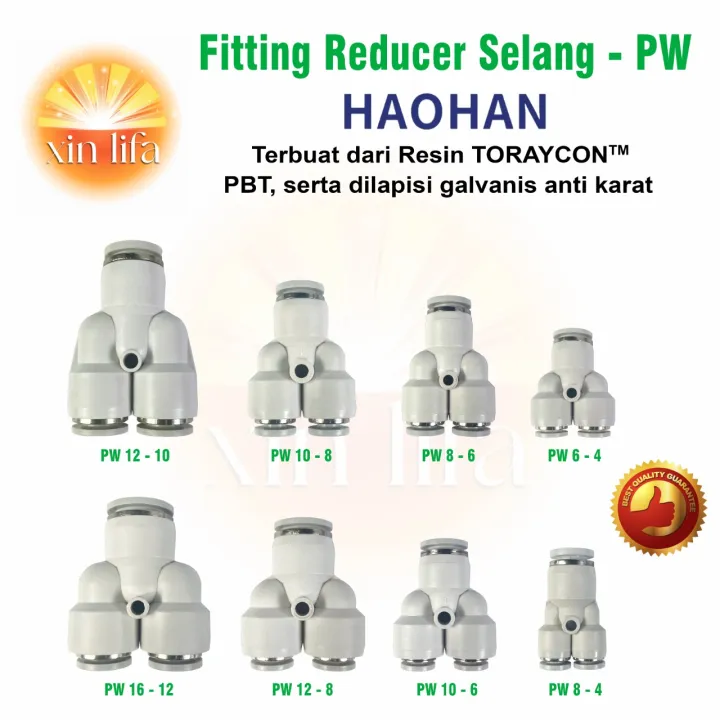 Fitting Y Pneumatic Pw 16-12 / Mpw 16-12 / Nepple Y Angin Pw 16-12 ...