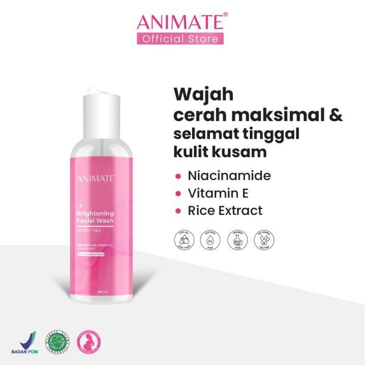ANIMATE Skincare Brightening Facial Wash 100 ml - Pembersih Wajah ...