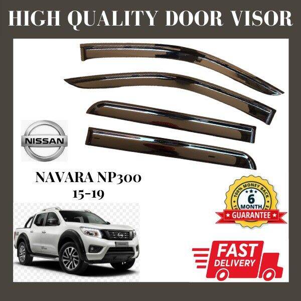 (4 PCS) Air Press Window Door Visor Wind Deflector NISSAN NAVARA NP300 ...