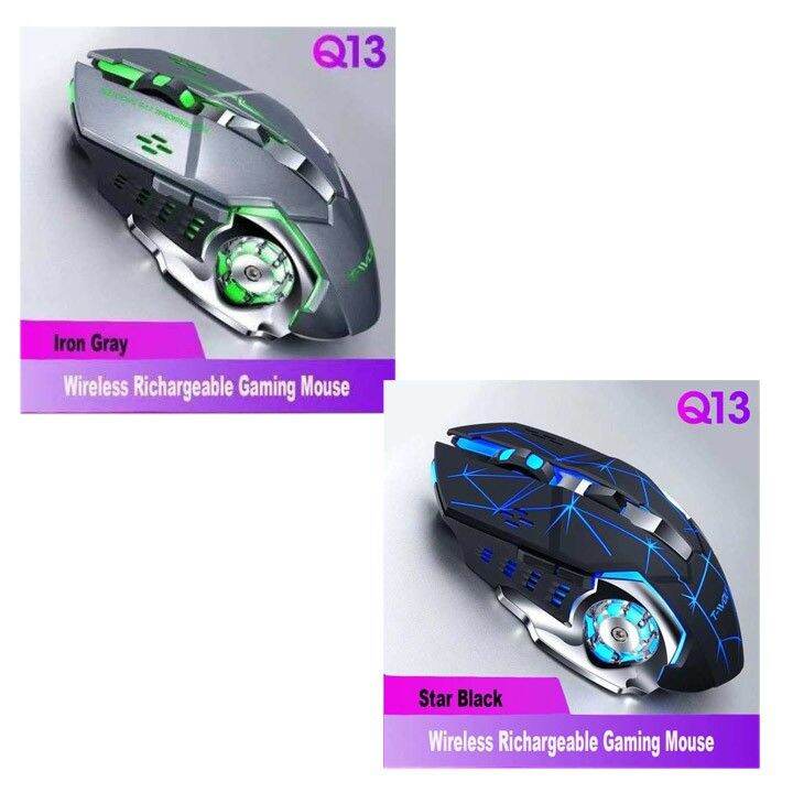 T-WOLF Q13 Wireless Rechargeable Gaming Mouse For Laptop Computer Pro ...