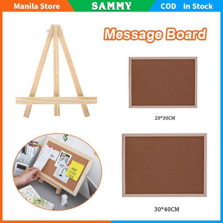 【READY STOCK】 ☸Wooden Frame Cork board Message Board Wall Mounted ...