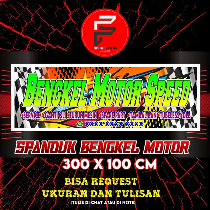 Spanduk Bengkel Motor Ala racing / banner Bengkel Motor / Spanduk ...