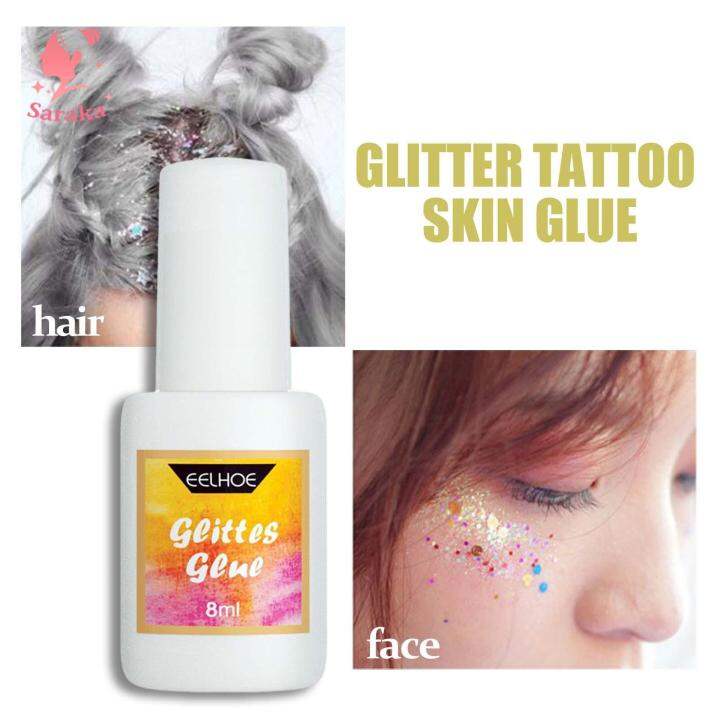 Saraka Glitter Tattoo Skin Glue Adhesive Primer Glue Face Cheeks for ...