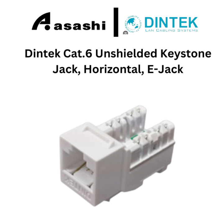Dintek Cat.6 Unshielded Keystone Jack, Horizontal, E-Jack (1305-04017 ...
