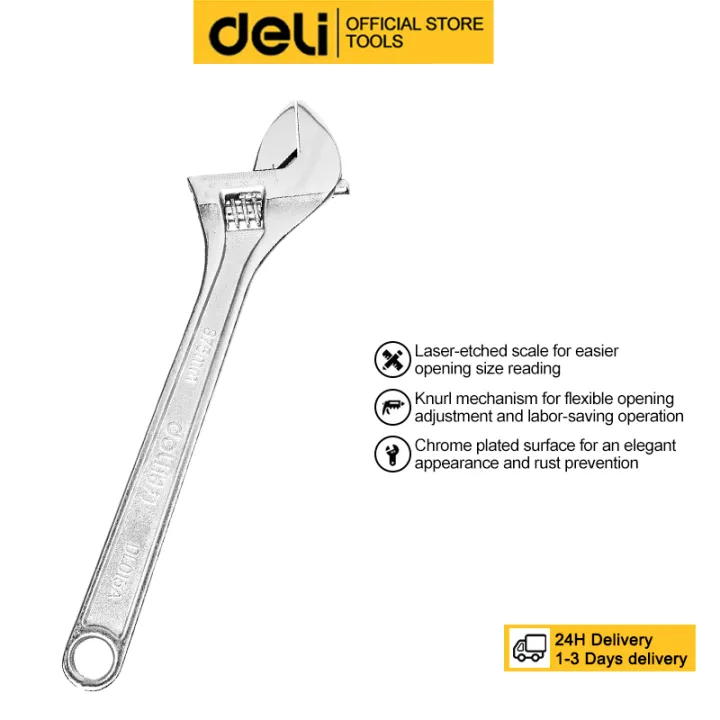 Deli DL015A Adjustable Spanner 15" Chrome Plated Surface | Lazada PH