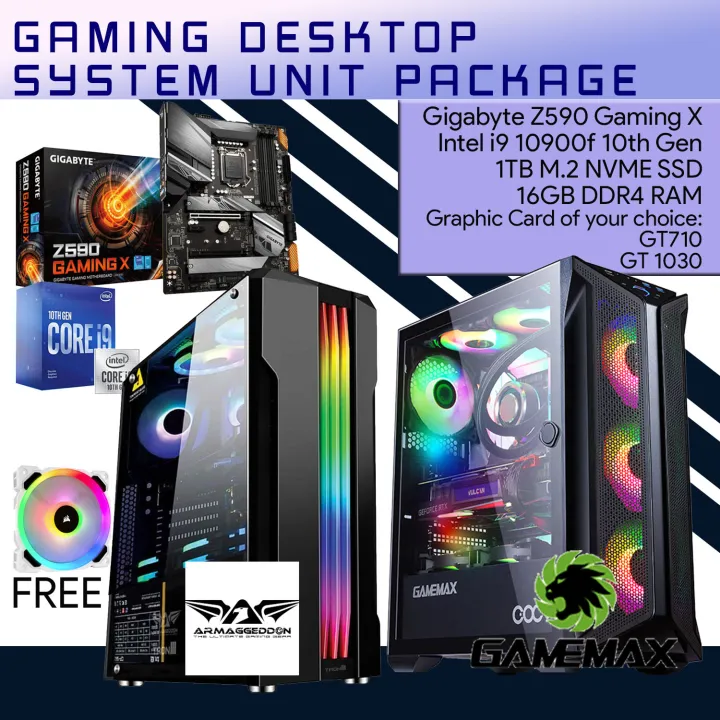 GC Gaming Desktop System Unit Package ARMAGGEDDON/GAMEMAX CASING with ...