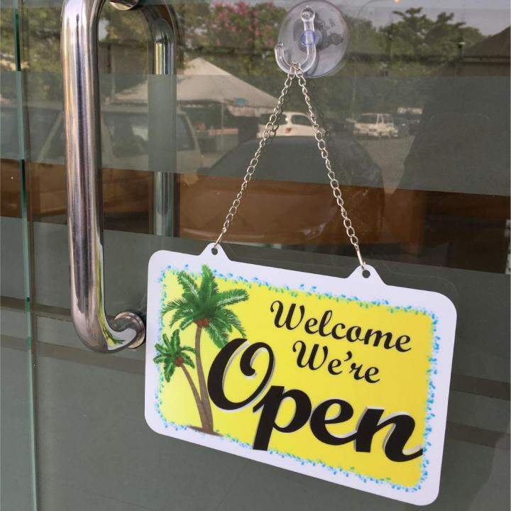 OPEN & CLOSED SIGN BOARD 170X240MM WITH CHAIN & SUCTION CUP | Lazada