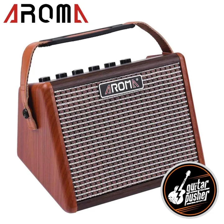 Aroma Ag-15A 15W Portable Acoustic Guitar Amplifier With Built-In Rechargeable Battery And ...