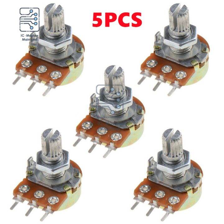 5PCS 20mm Shaft Potentiometer Resistor 1K 2K 5K 10K 20K 50K 100K 500K ...