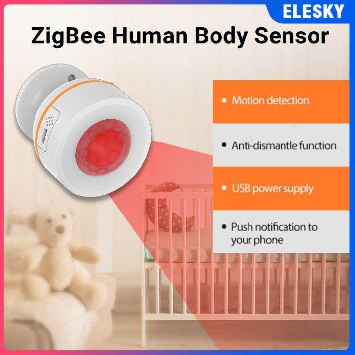 【Elesky】2 IN 1 Tuya ZigBee PIR Motion Sensor Wireless Infrared Presence ...