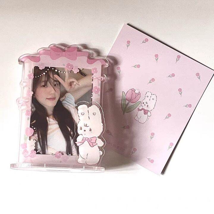 Jenny Rabbit ผู้ถือบัตรอะคริลิค 3 นิ้วกรอบรูป Photocard เดสก์ท็อปตกแต่ง ...