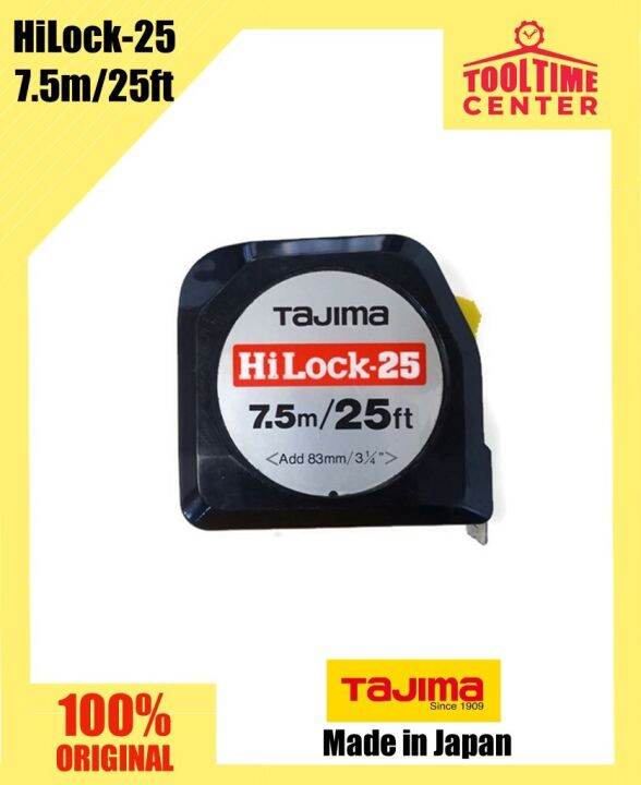 Tajima HiLock Tape Measure 7.5m/25ft. Model: HiLock-25 Made in Japan ...
