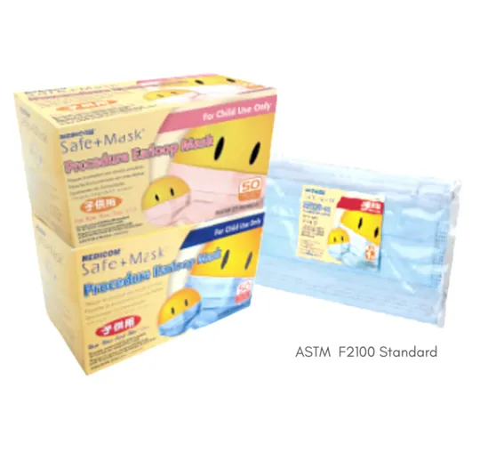 Medicom SAFE+MASK PROCEDURE CHILD EARLOOP MASK 3PLY Blue or Pink ...