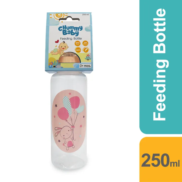 CHUMMY BABY Pink Bunny Feeding Bottle 250ml | Lazada PH
