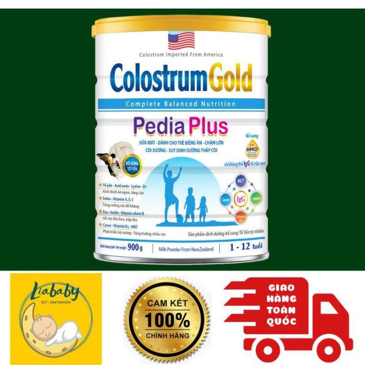 SỮA BỘT COLOSTRUM GOLD PEDIA PLUS 900G_SỮA MÁT CHUYÊN BIỆT CHO TRẺ BIẾNG ĂN, CÒI XƯƠNG, SUY DINH ...