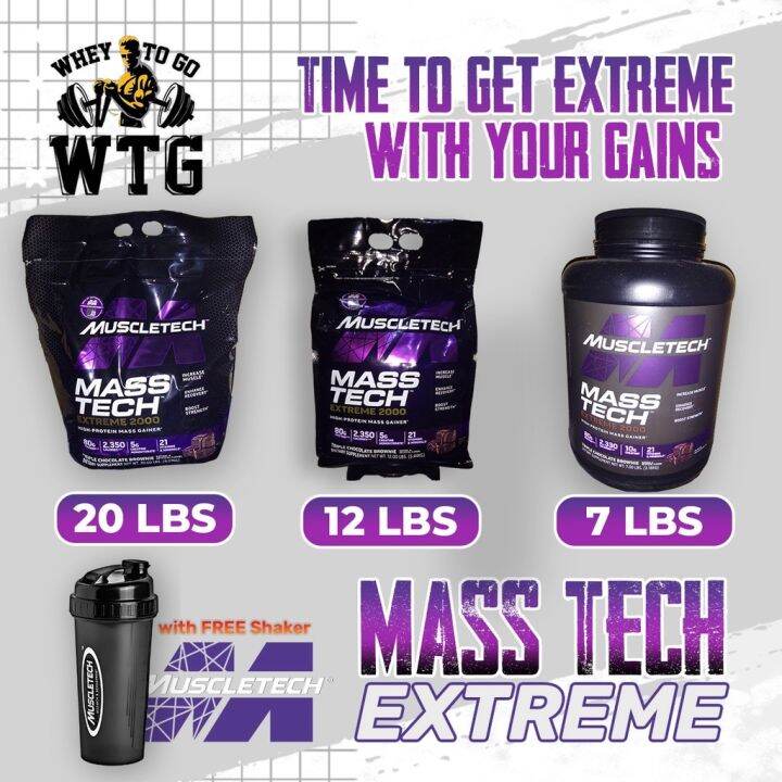 Protein Drink Muscletech Mass Tech Extreme 2000 High Protein Gainer ...